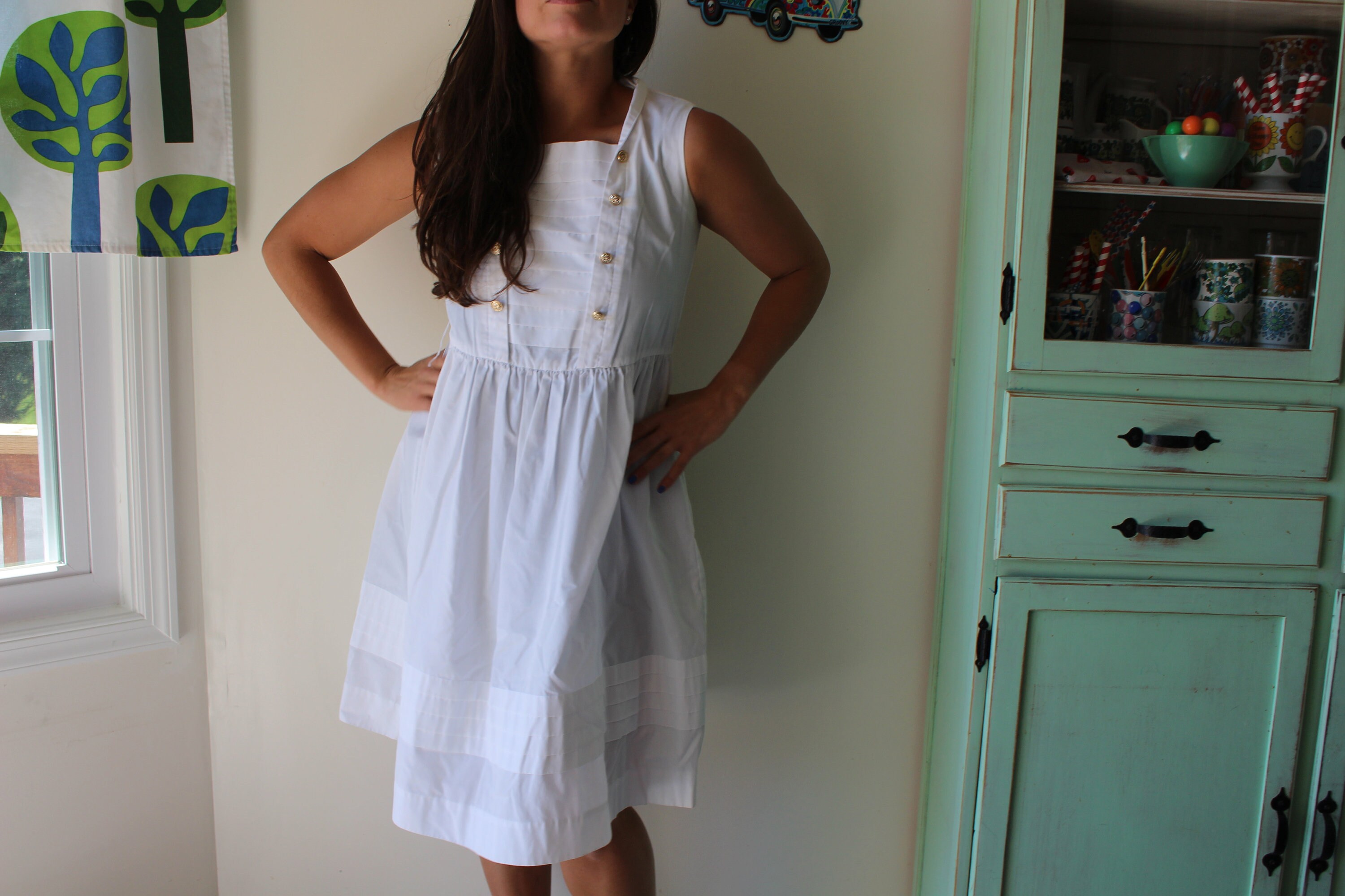 Vintage SAILOR Dress....mod. collared dress. sundress. | Etsy