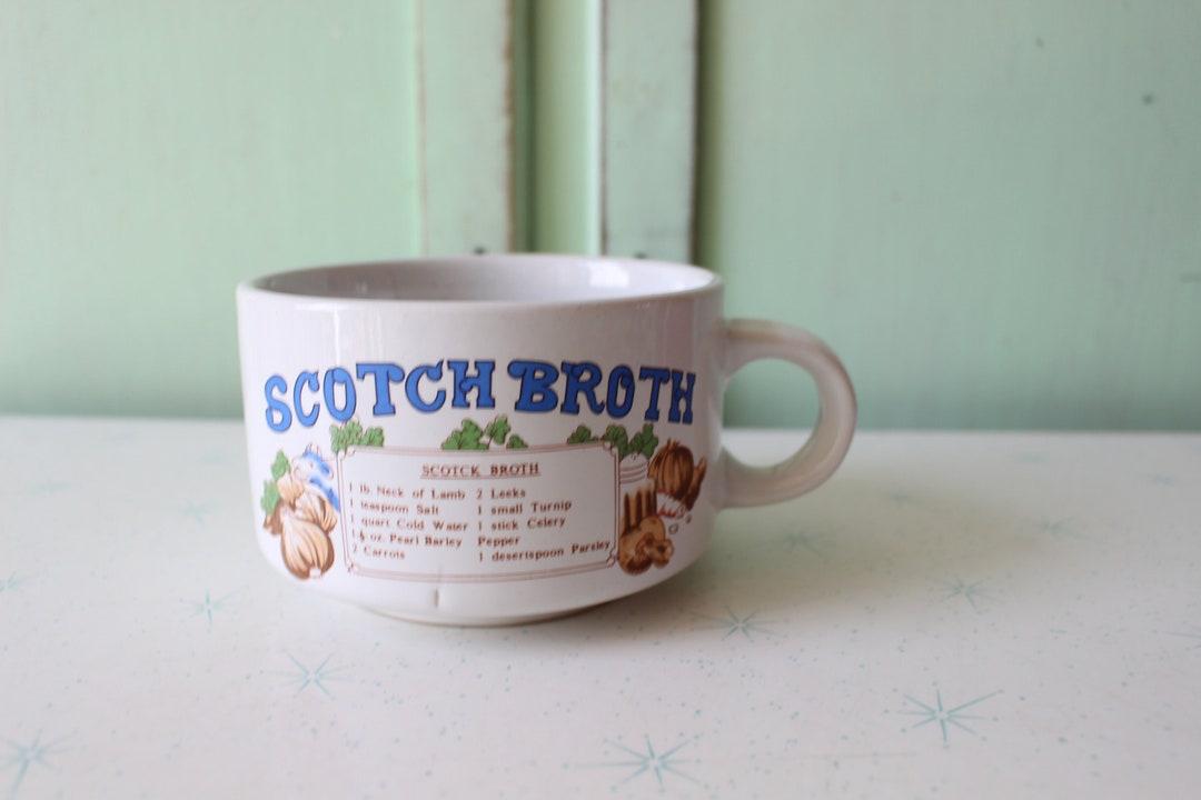Vintage Broth Soup Mug Retro Bowl....cup. Drink. Coffee. Tea. Bright ...