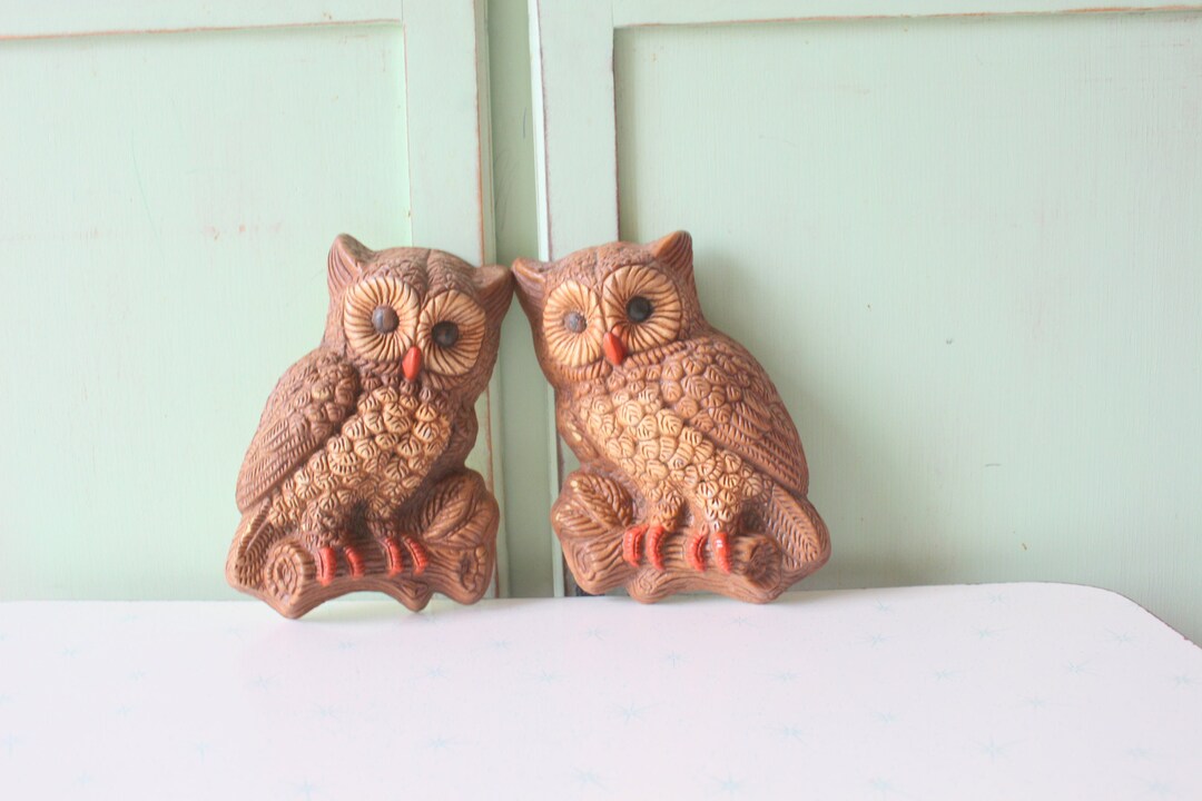 Vtg RETRO OWL Home Decor SET of 2....kitsch. Retro. Bird. Home. Decor ...