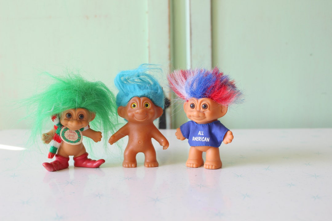 Vintage TROLLS Doll Set...doll. Collectible. 1980s. 1990s. Kitsch ...
