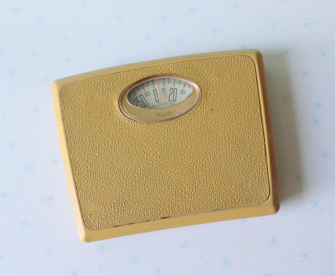 1970s RETRO Mustard Yellow Vintage Bathroom Scale....mid Century ...