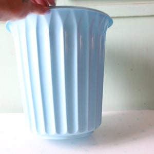 1970s RETRO Blue Atomic Trash Can......bathroom. Pantry. Bins. Can. Mid ...
