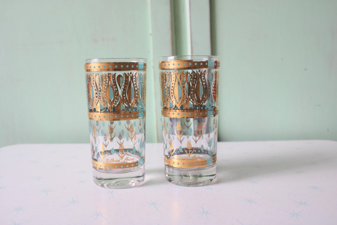Set of 2 Vintage RETRO 1970s Atomic Juice Glasses.....retro Kitchen ...