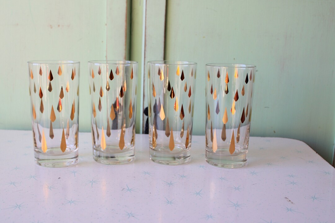 Set of 4 Vintage RETRO 1970s Atomic Juice Glasses.....retro Kitchen ...