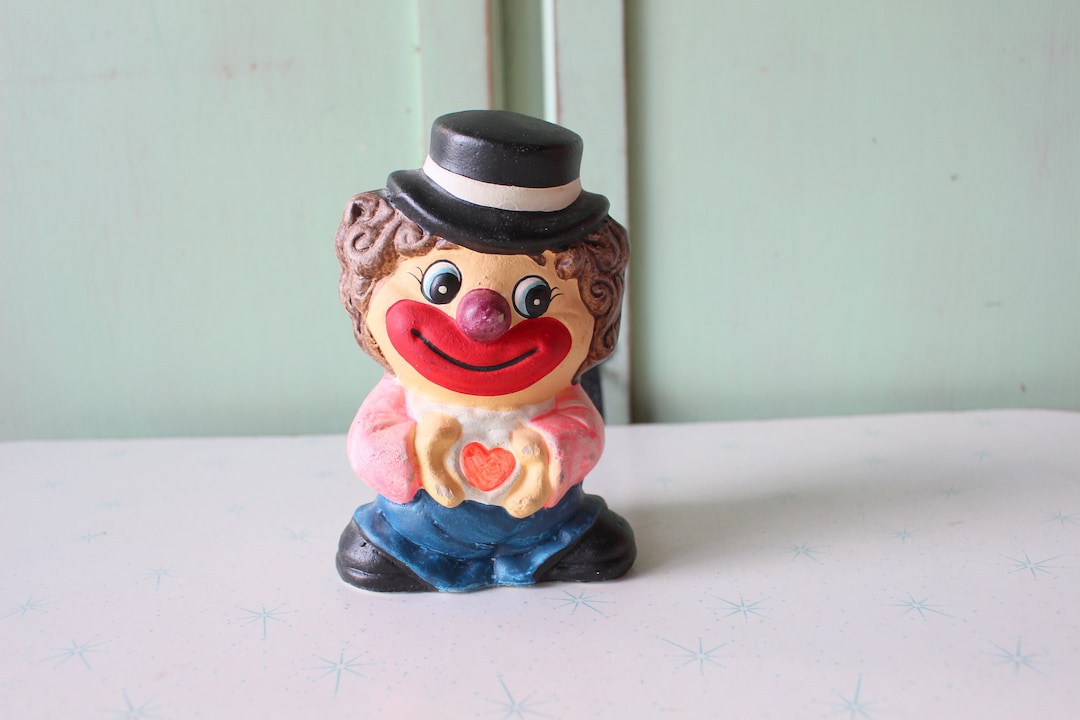 1980s Vintage RETRO CLOWN Figurine..... Ceramic Clown. Vintage Doll ...