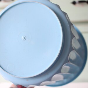 1970s RETRO Blue Atomic Trash Can......bathroom. Pantry. Bins. Can. Mid ...