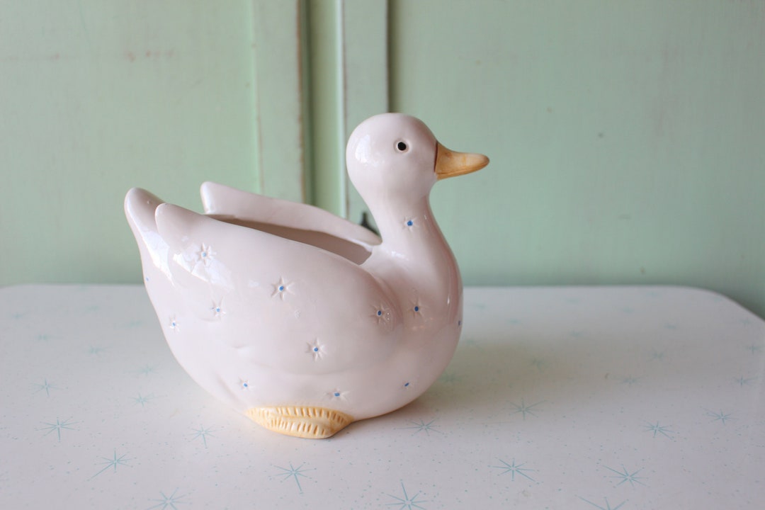 Vintage Ceramic Duck Figurine Vase: Kitsch Retro Decor - Etsy