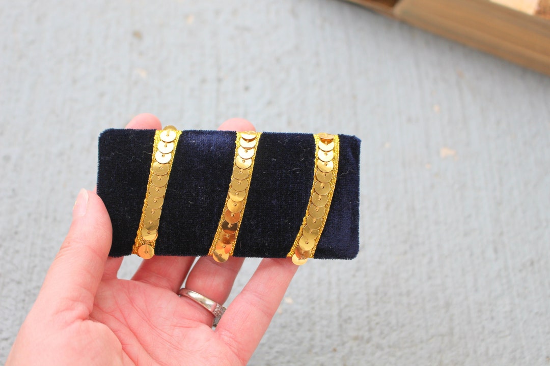 Vintage Black Gold 80s Hair Bow..retro. 1980s Prom. Women. Ladies ...