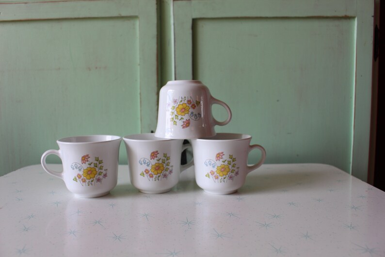 Vintage RETRO Coffee Mug Set of 4...retro Mugs. Set. Espresso. - Etsy