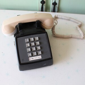 1960s 70s Black and White Rotary Telephone..retro. Diner. Rad. 1960s ...