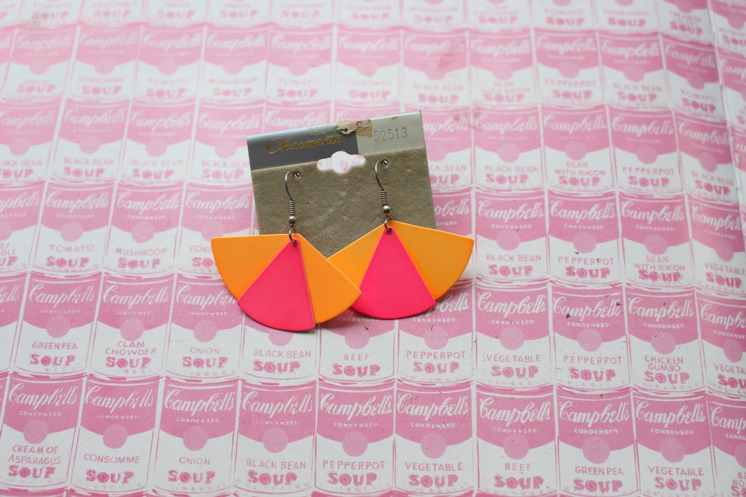 1980s NEON Vintage Earrings.......costume. 1980s Glam. 80s. Rad. Rocker ...