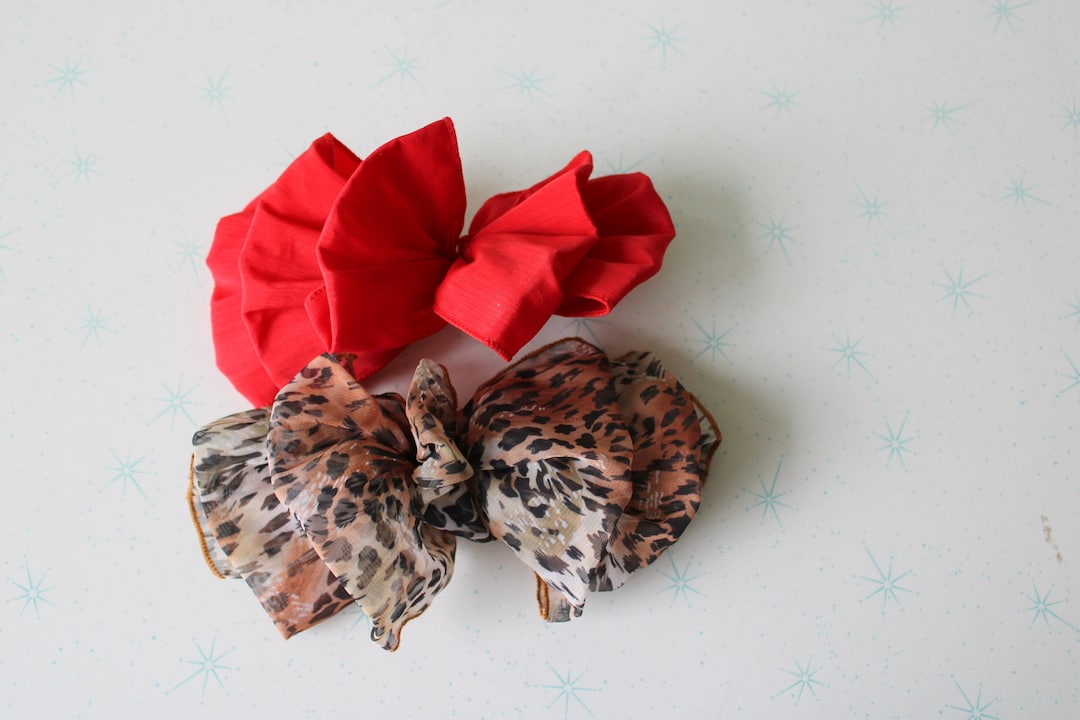 Vintage SET 1980s Hair Bow Lot...funky. Retro. 1980s Prom. Womens. NOS ...