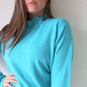 1980s SKY BLUE Pullover Sweater..hand Knit. Colorful. Bright. Retro ...