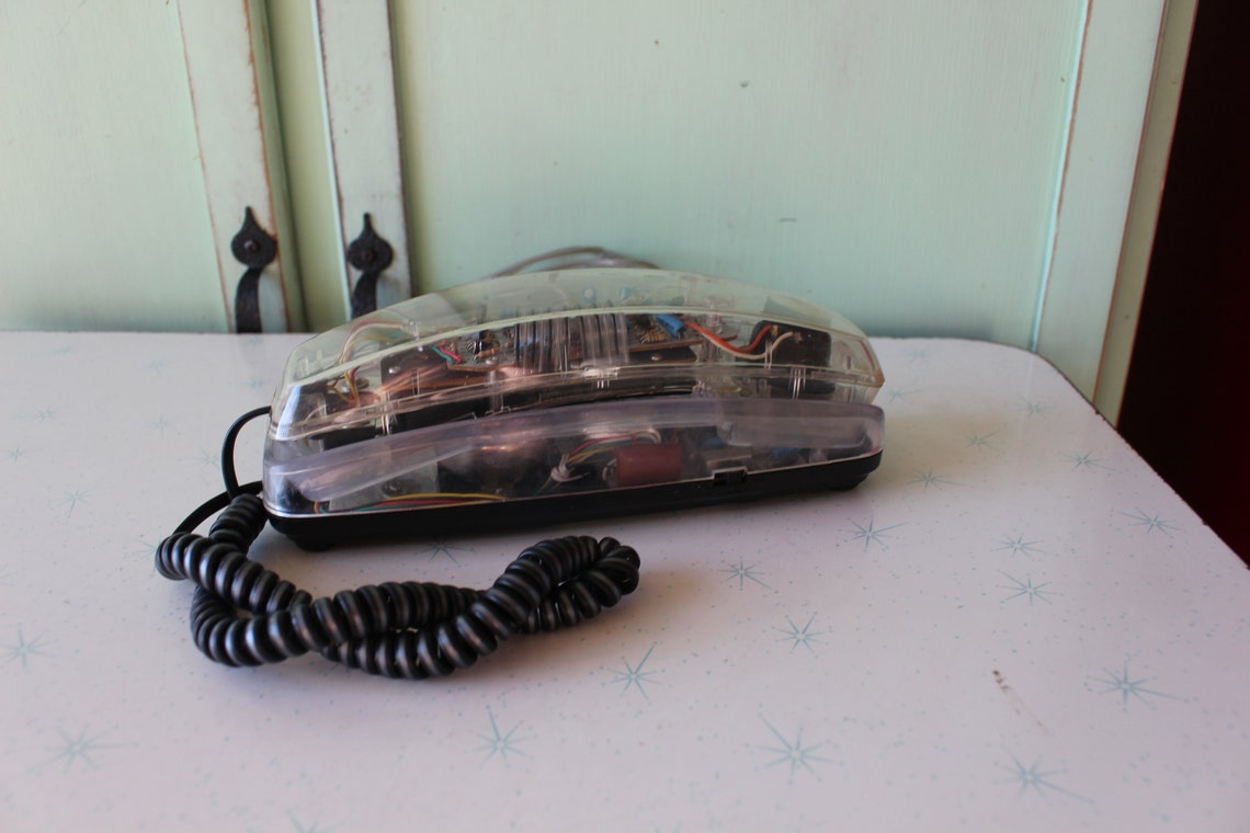 1980s CLEAR Telephone....retro. Mod. Diner. Rad. 80s Phone. - Etsy
