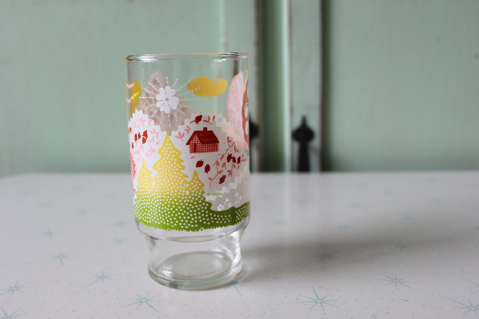 RETRO 1970s Daisy Flower Juice Glass.....retro Kitchen. Groovy | Etsy