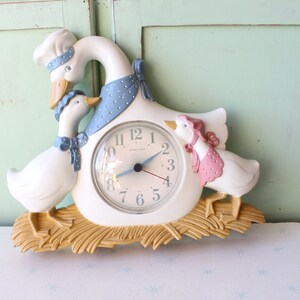 Vintage DUCK Wall Art Picture House CLOCK Decor.....kitsch. 80s Home ...