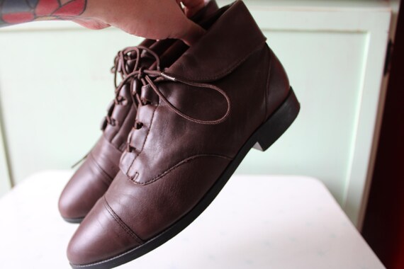 1980s Prima Royale Leather Ankle Boots - Women's Size… - Gem