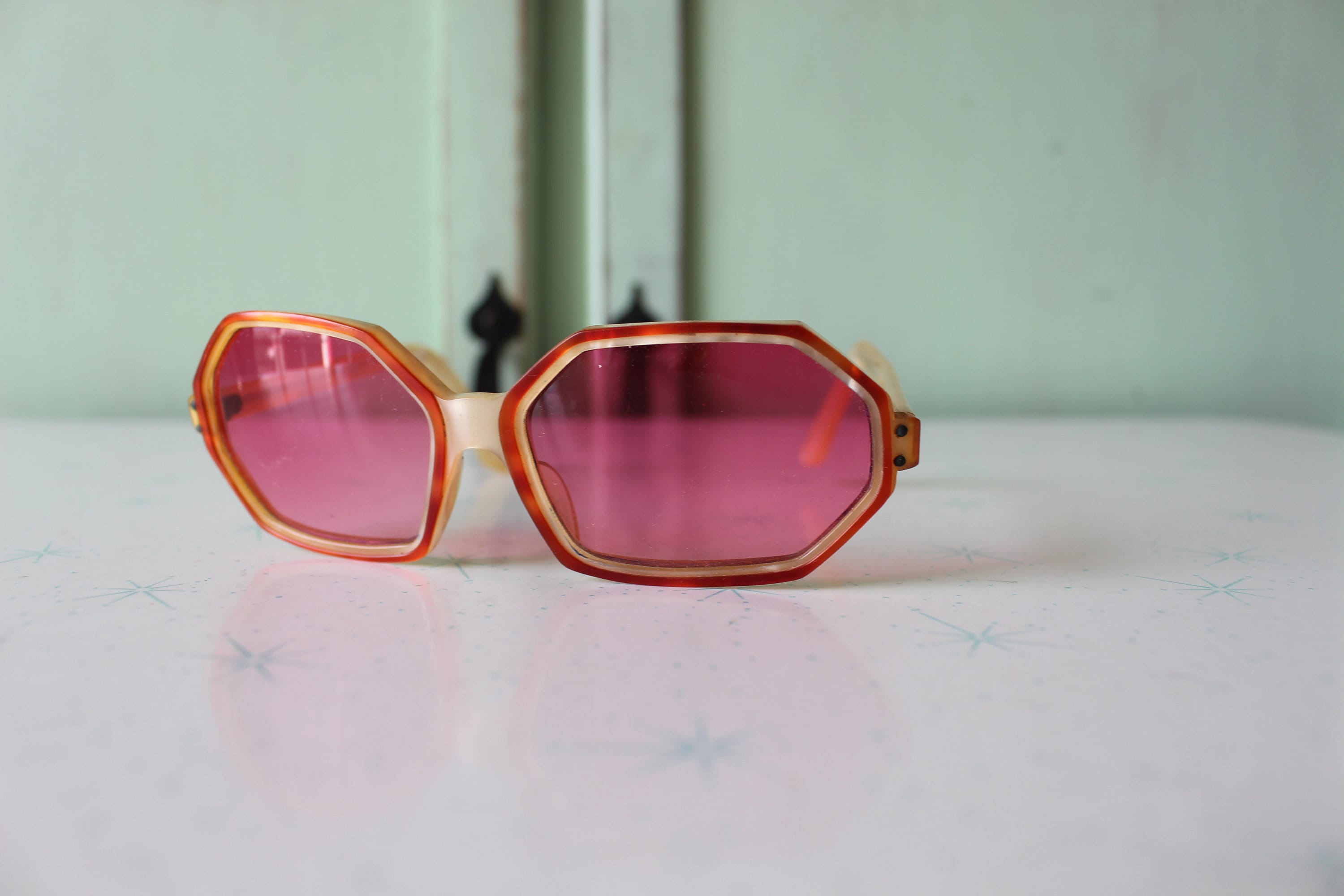 1960s Atomic Sunglasses: Vintage Pink Lens Eyewear - Etsy