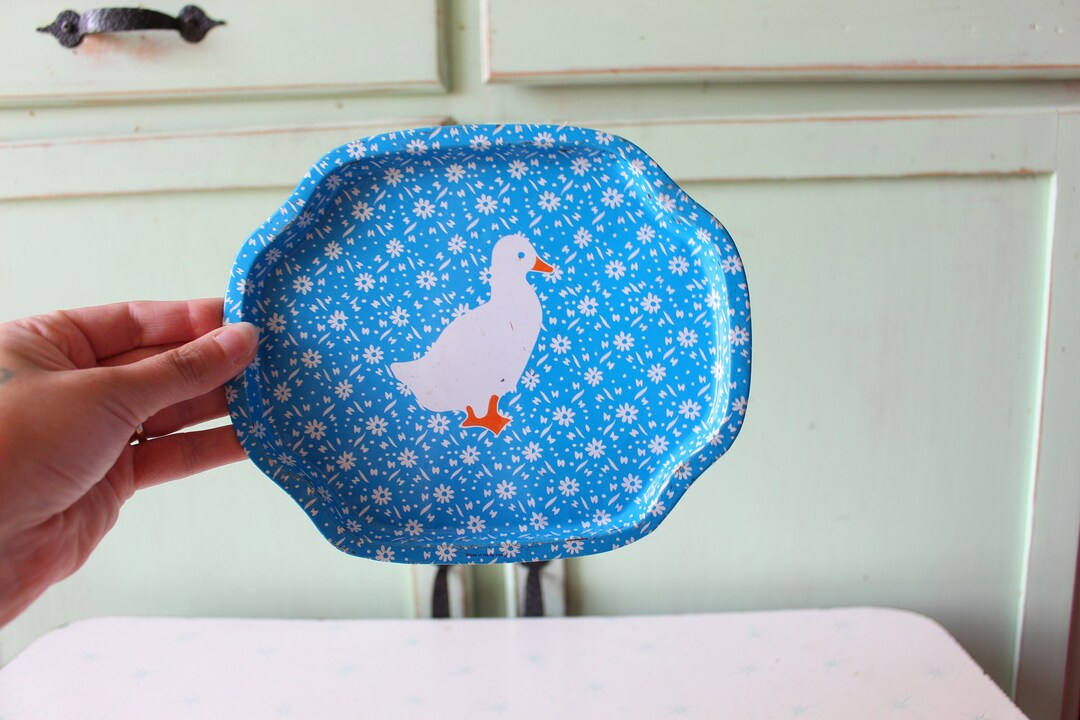 Vintage Farm Animal Tray: Floral Duck & Goose Retro Kitchen Decor - Etsy