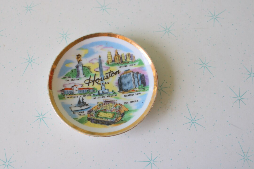 Vintage HOUSTON TEXAS State Plate.....historical. Collectible ...