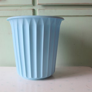 1970s RETRO Blue Atomic Trash Can......bathroom. Pantry. Bins. Can. Mid ...