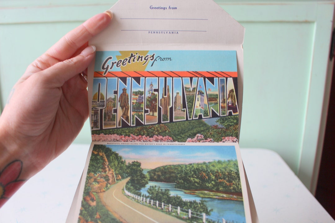 Vintage PENNSYLVANIA Postcards....letters. Retro. Art. Home Decor ...