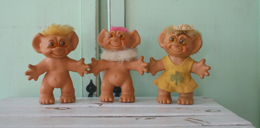 Vintage TROLLS Doll Set...doll. Collectible. Troll. 1980s. 1990s ...