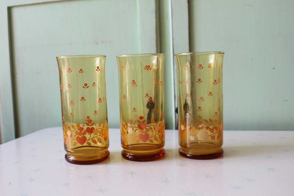 RETRO 1970s Set of Juice Glasses...set of Two...retro Kitchen. - Etsy