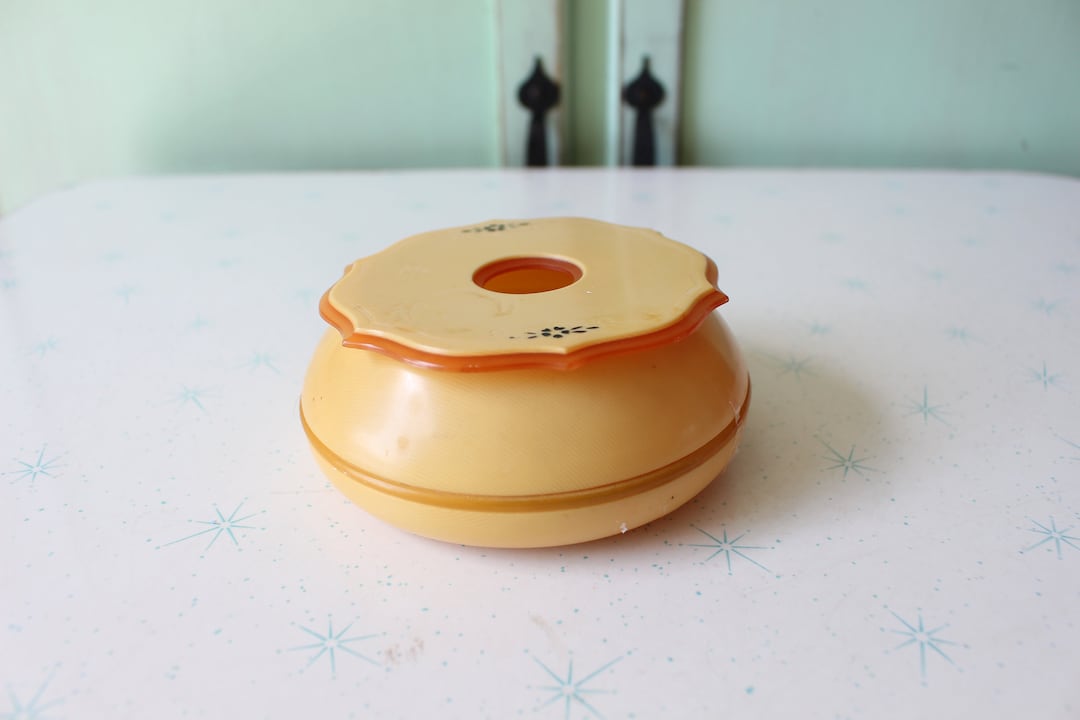 1970s Yellow Pamper Powder Box: Retro Bathroom Decor - Etsy