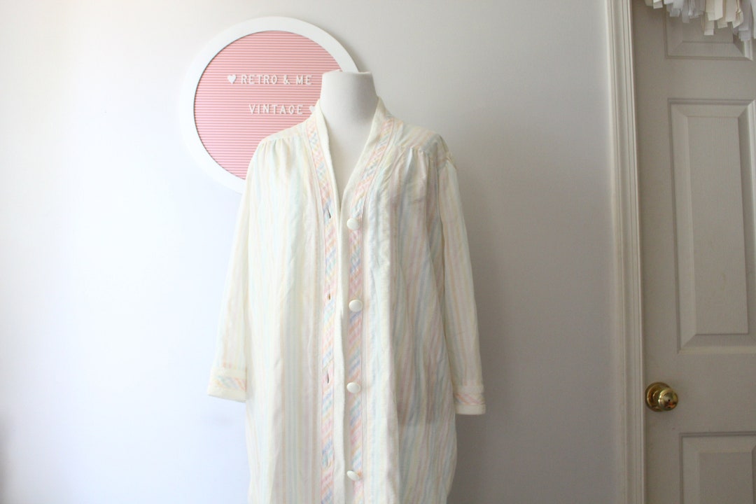 Vintage 1970s 1980s Rainbow Striped Bath Robe.....small. Medium. Sexy ...