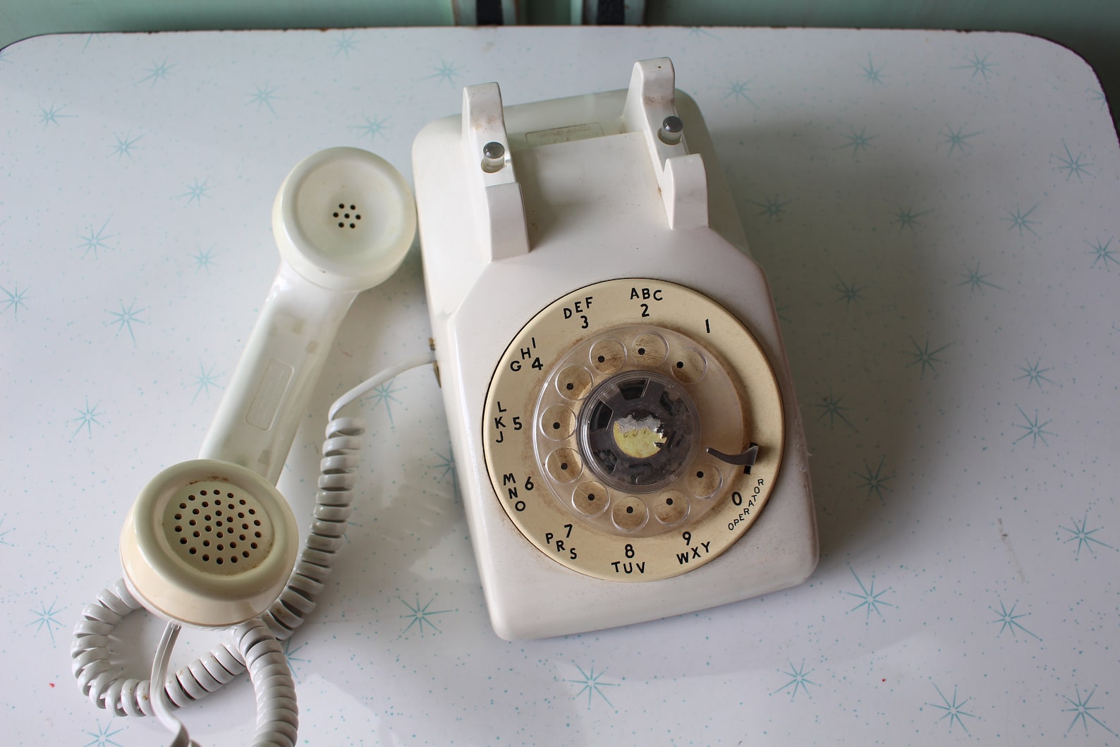 1960s 1970s Creamy White Rotary Telephone...retro. Diner. Rad. | Etsy