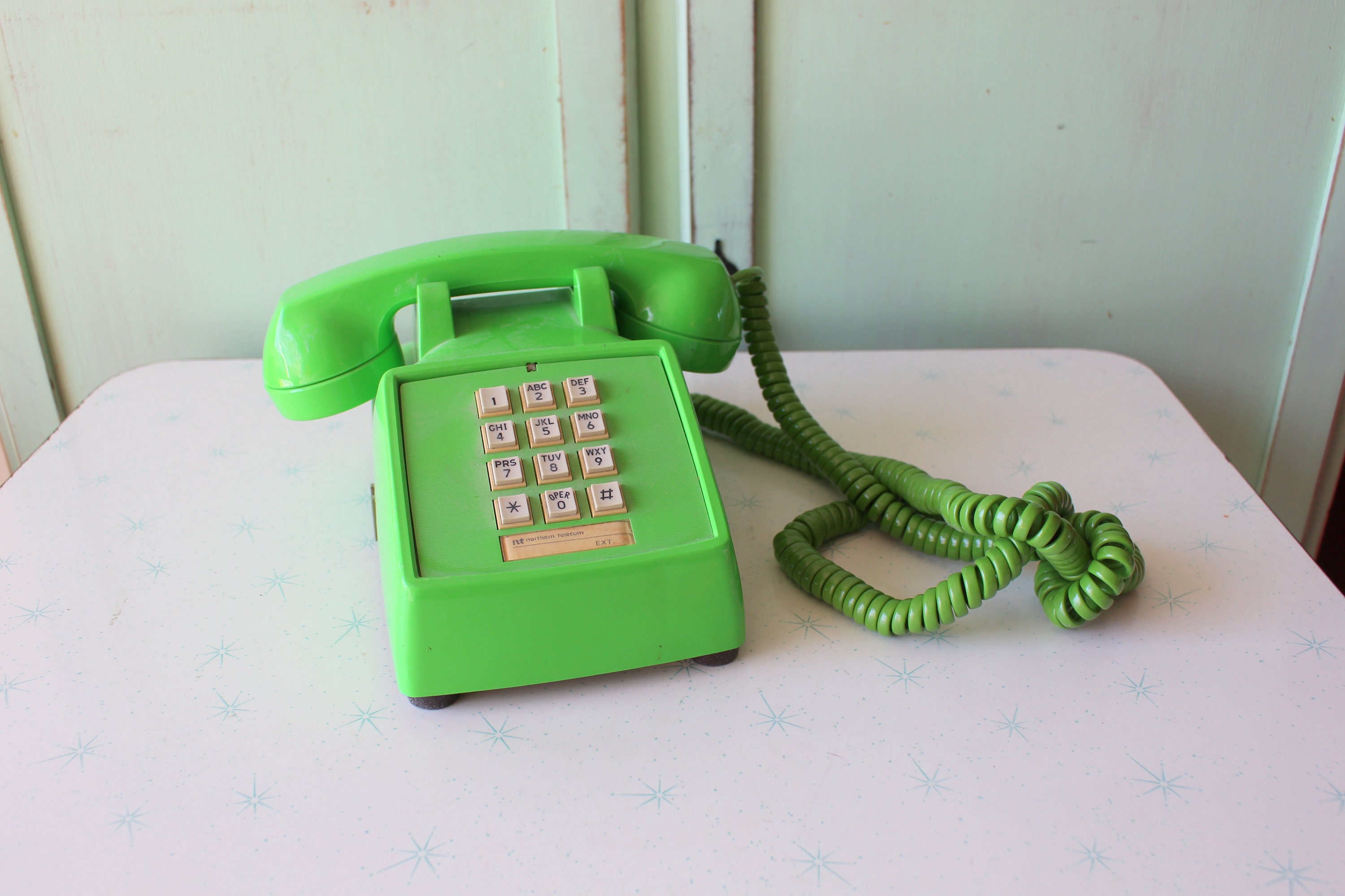 Push Button Telephone Green