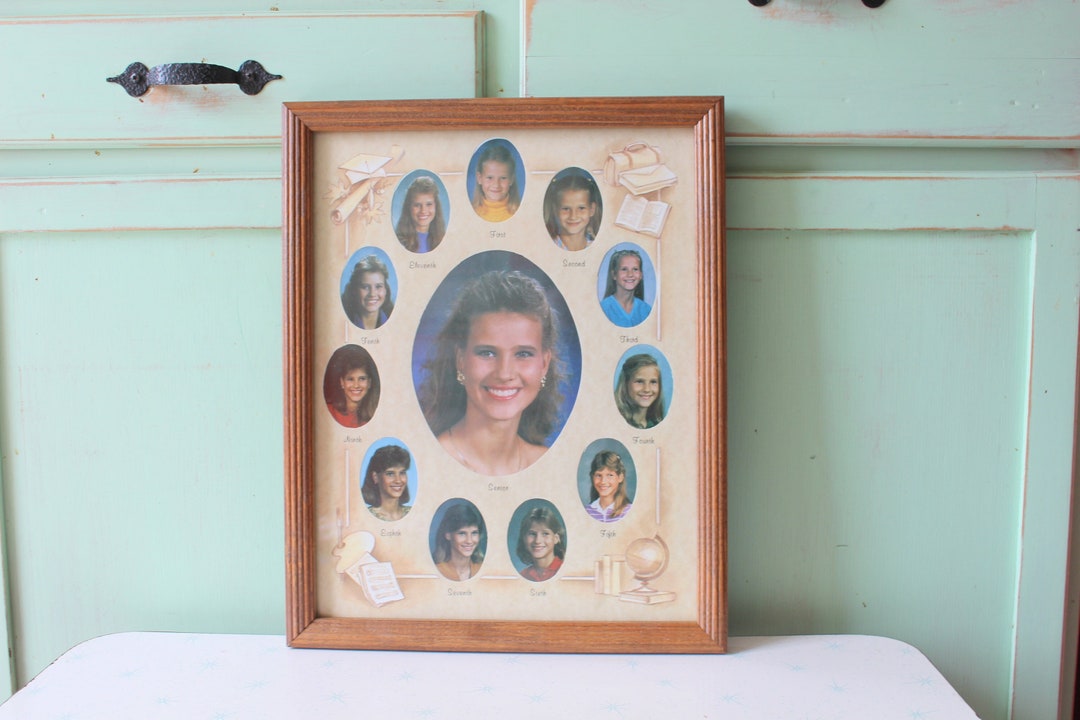 1970s 80s Wooden Collage Vanity Picture Frame....70s Home. Novelty ...