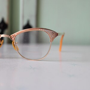 Vintage 1950s Cat Eye Glasses: Gold Horn Rim Eyewear - Etsy