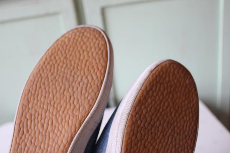 1980s Blue Denim Lace up Flats: Vintage Jean Canvas Shoes - Etsy