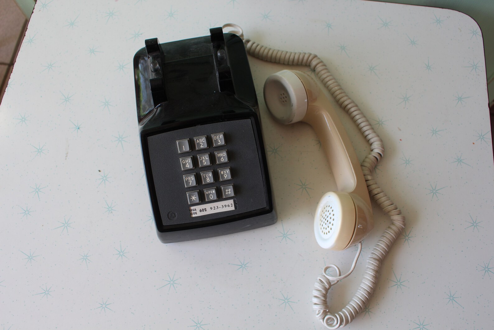 1960s 70s Black and White Rotary Telephone..retro. Diner. Rad. - Etsy