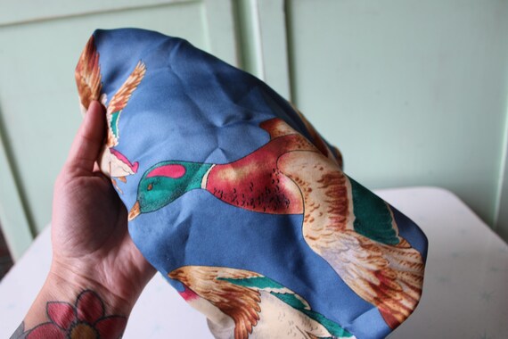 HUGE Vintage Mallard Duck Country Scarf......blue. si… - Gem