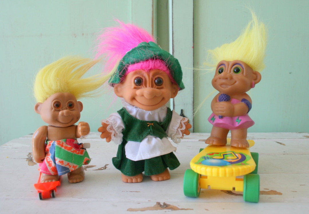 Vintage TROLLS Doll Set...doll. Collectible. Troll. 1980s. 1990s ...