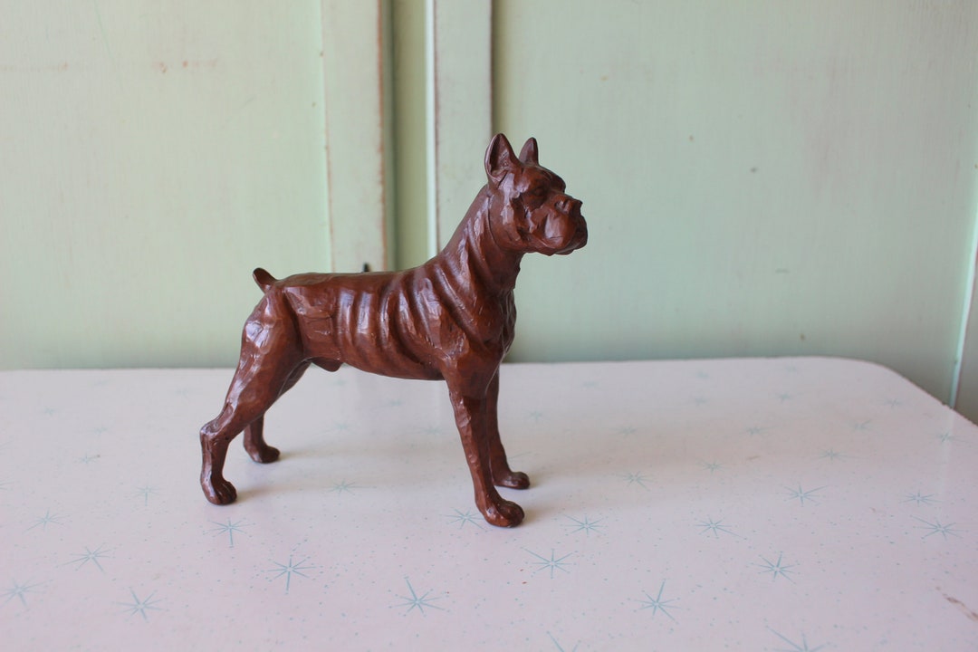 Vintage Boxer Dog Figurine.....wooden Dog. Pet Lover. Kitsch. Retro ...
