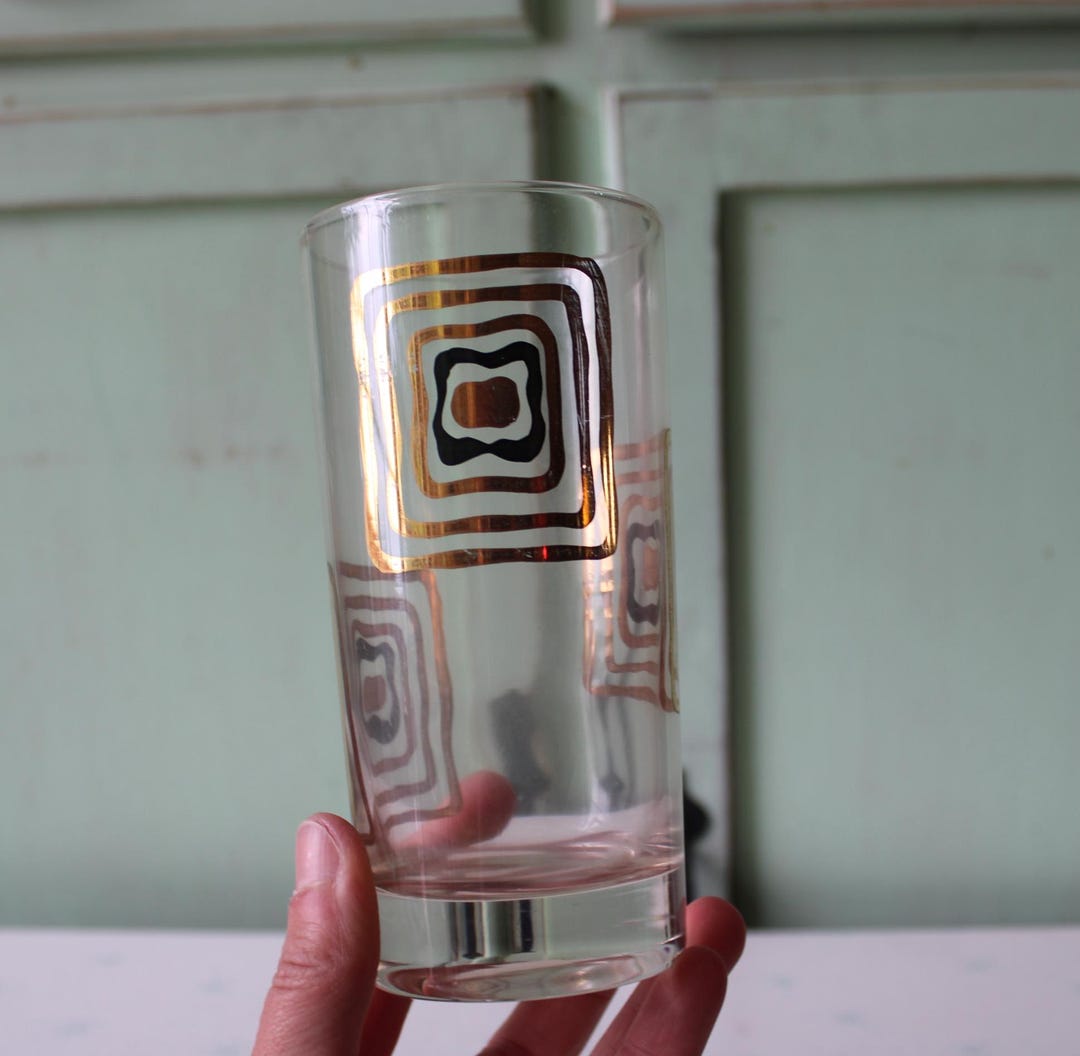 1970s Retro Atomic Golden Juice Glass: Groovy Barware - Etsy