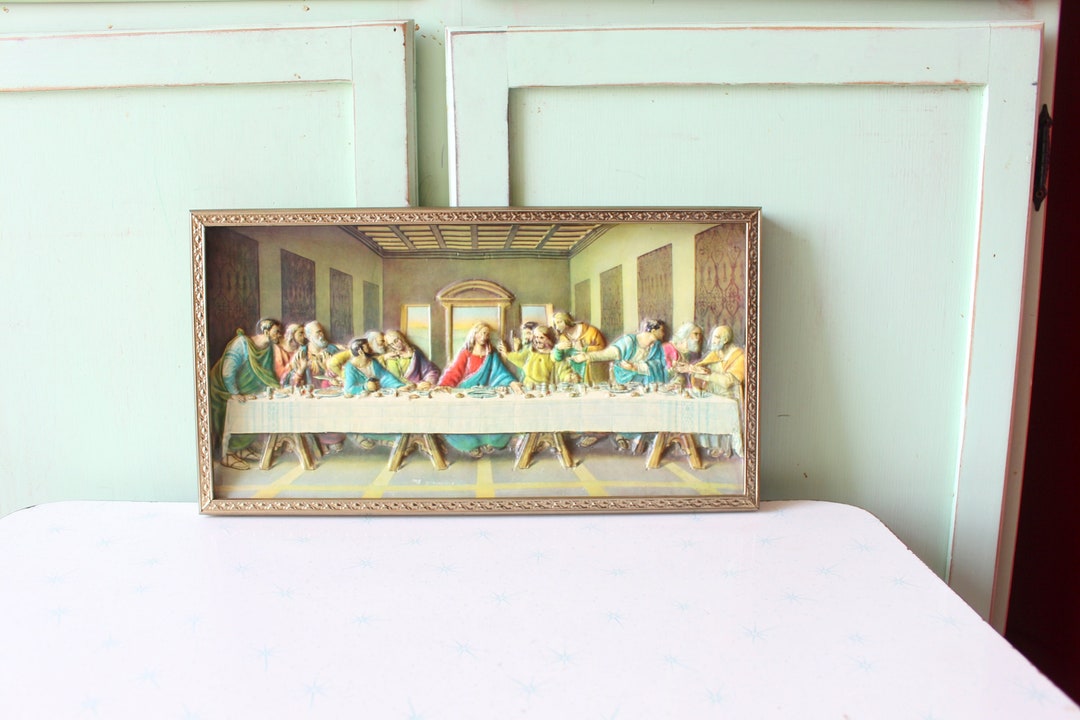 Vintage Jesus Last Supper Art....church. Cross. Christian. Retro ...