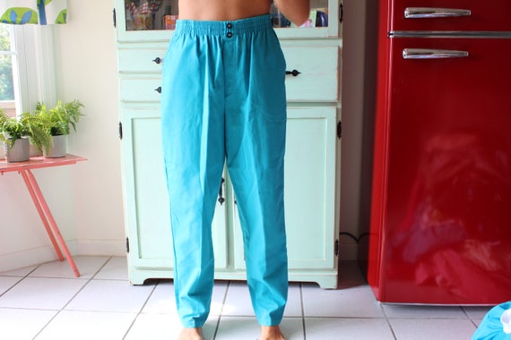 1980s Vintage RAD Pants.....hipster. retro. teal. hip… - Gem