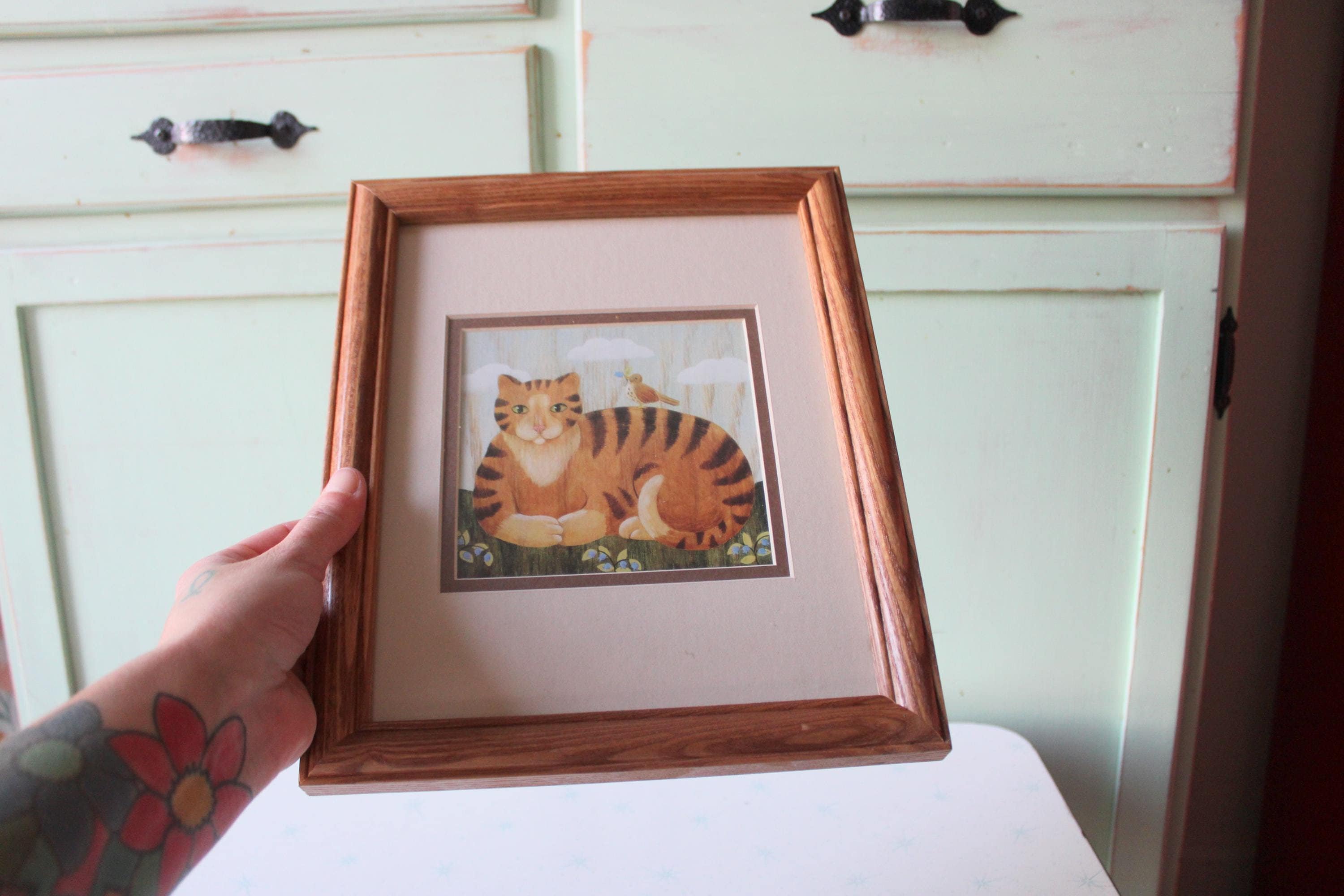 1990s Vintage Calico Cat Wall Art: Cottagecore Decor (9.5x11.5) - Etsy