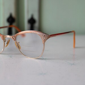 Vintage 1950s Cat Eye Glasses: Gold Horn Rim Eyewear - Etsy