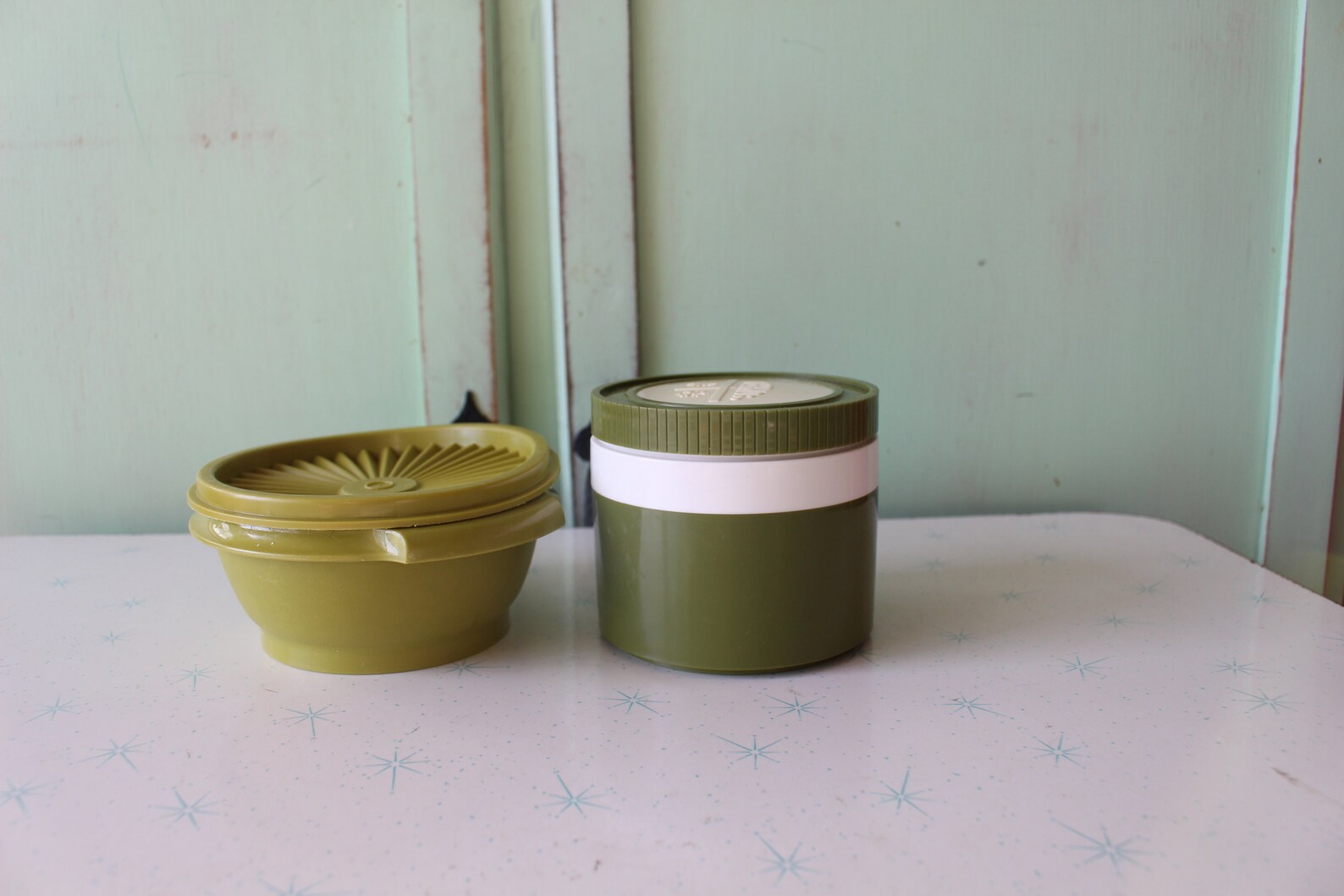 Vintage Tupperware Stackable Retro Set of 2....lime. Bright. | Etsy