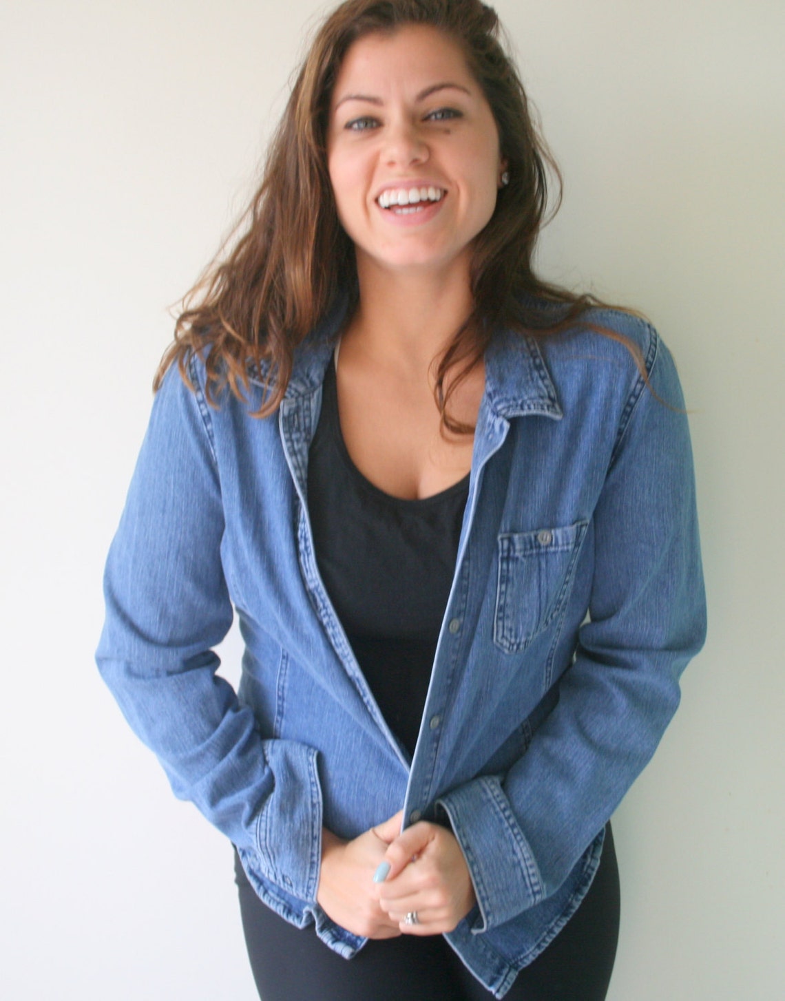 Vintage BLUE JEAN Button Down...grunge. Hipster. Retro. - Etsy