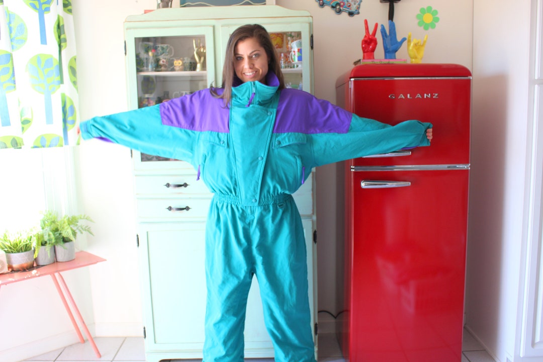 1980s RAD Jacket Pant Jumpsuit...winter. Large. Colorful. Bright. Retro ...