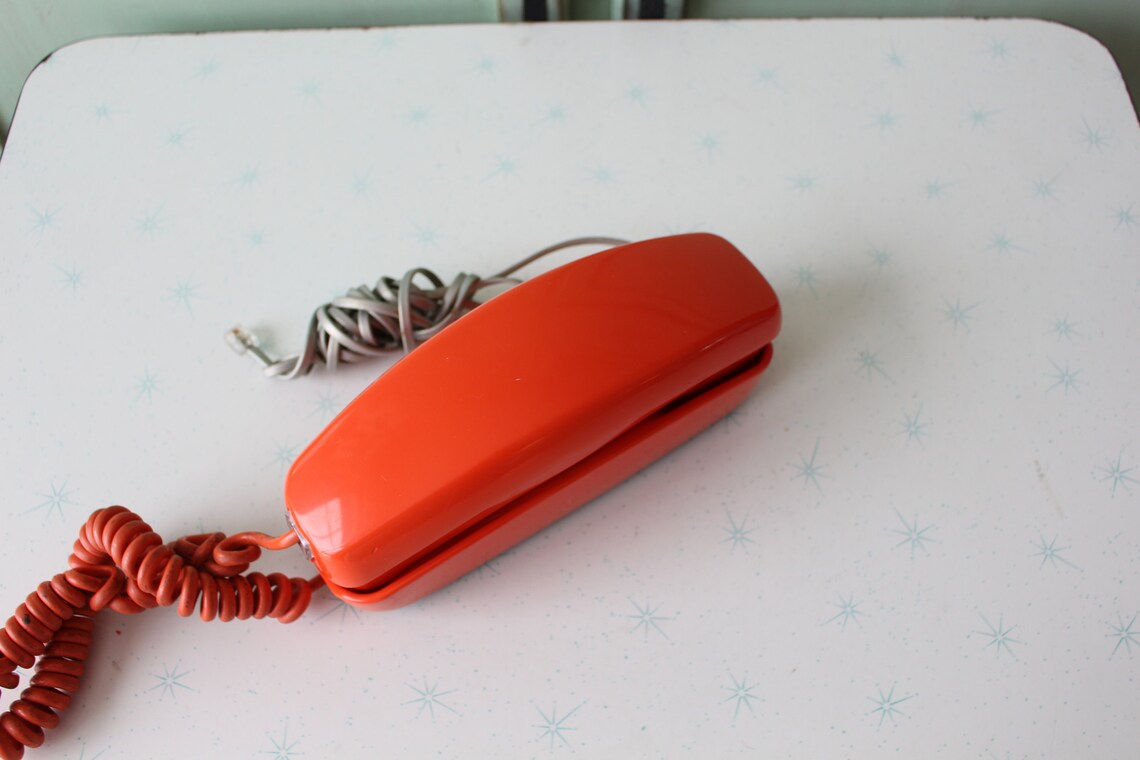 ORANGE 1980s RETRO Telephone....atomic. Tangerine. Rad. 1990s | Etsy