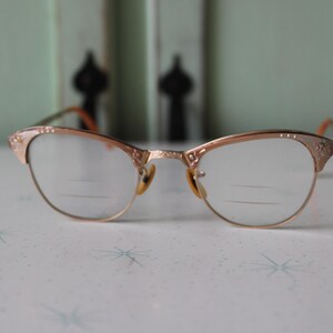 Vintage 1950s Cat Eye Glasses: Gold Horn Rim Eyewear - Etsy