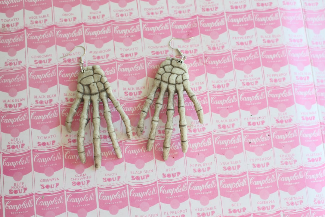 Halloween Skeleton Hand Earrings: Kitsch Costume Jewelry - Etsy